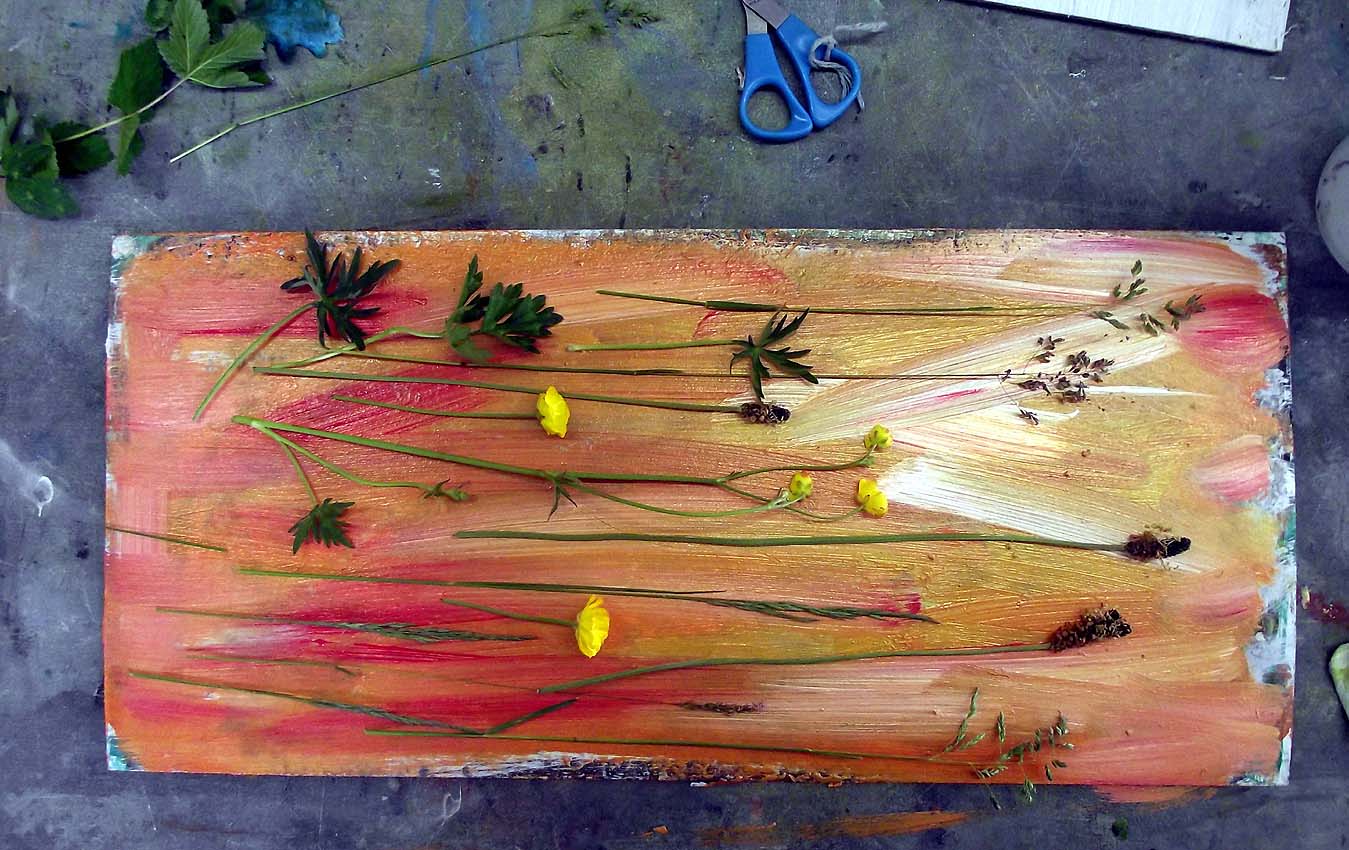 Textile Printing with Plants - printing course Scotland